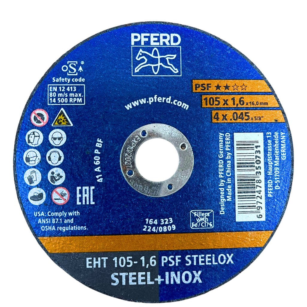 Pferd cutting disc 4 inch, size 105x1.6x16mm, EHT 105-1,6 PSF Steelox | Davita.vn
