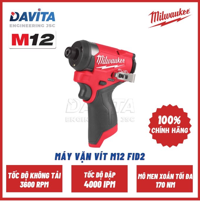 Máy vặn vít Milwaukee M12 FID2-0X (Chưa pin và sạc) | Davita.vn